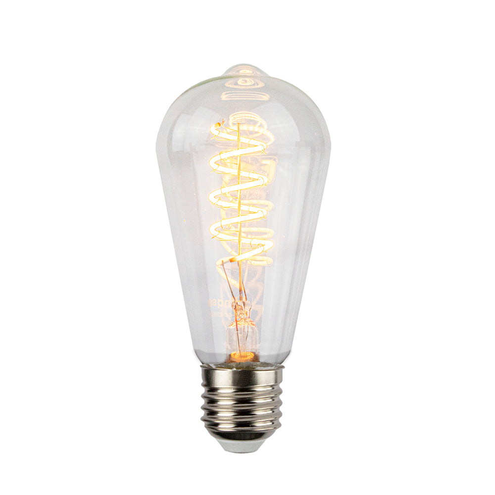 LED Filament Edison lamp spiraal | 64mm | 4 Watt | Dimbaar | 2200K - E ...